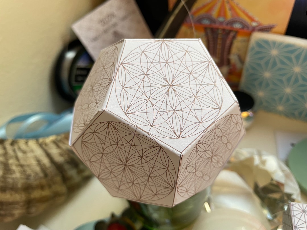 Dodecahedron 3D Papercraft Template Pdf-platonic Solids-ornament ...
