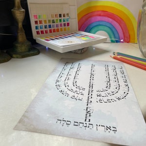 Psalms 67-tehillim Blessing-hebrew-menorah Jewish Wall Art Gift Ideas ...