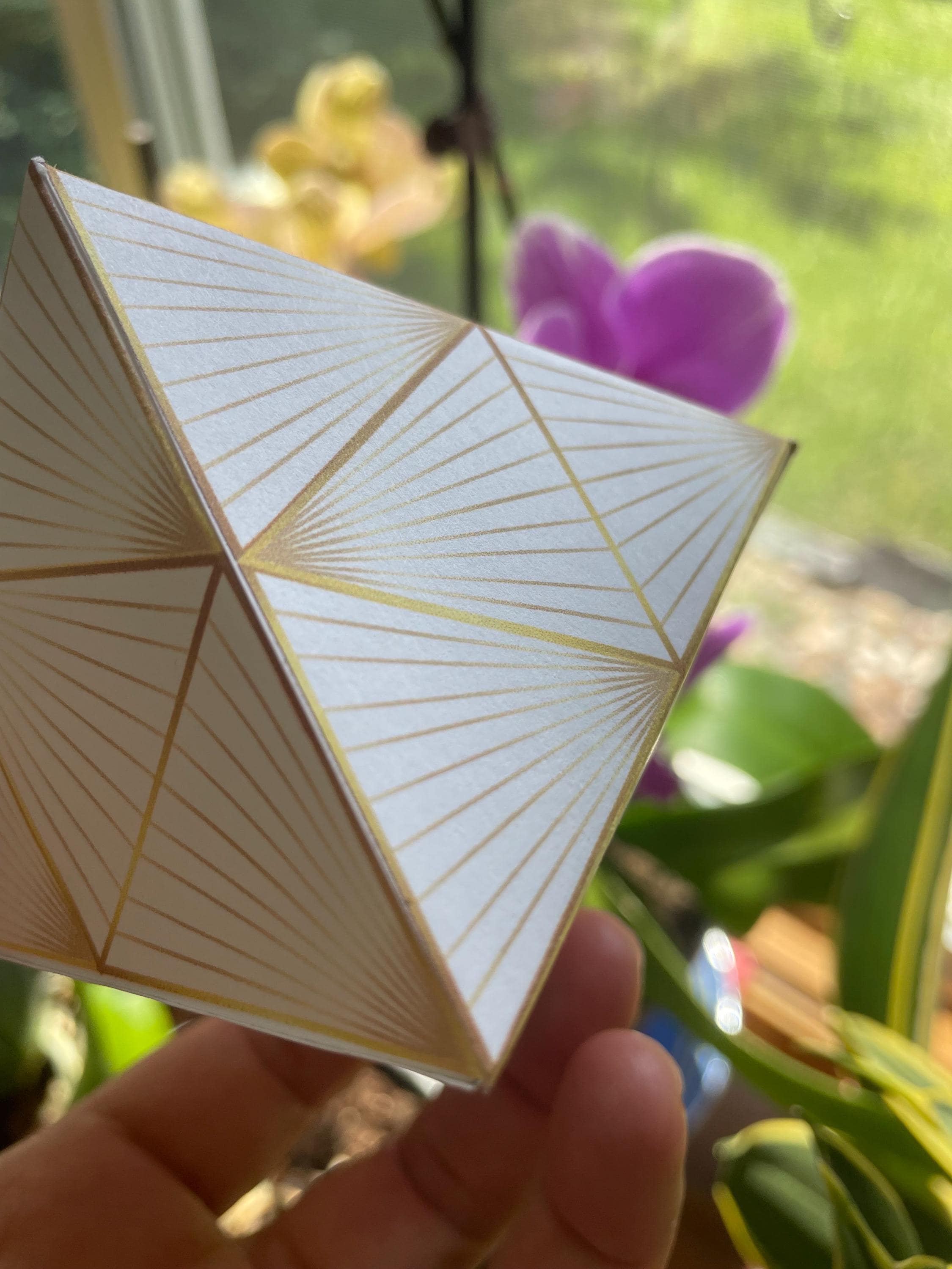 Gold Octahedron 3D Model Paper Craft Template-diy Home Décor Ideas ...