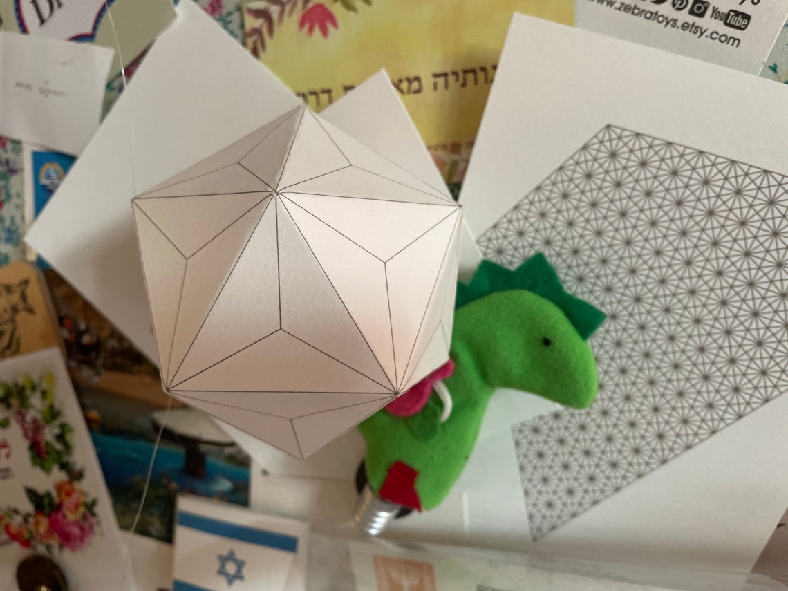 Icosahedron 3D Papercraft Template Pdf-platonic Solids-printable 3D ...