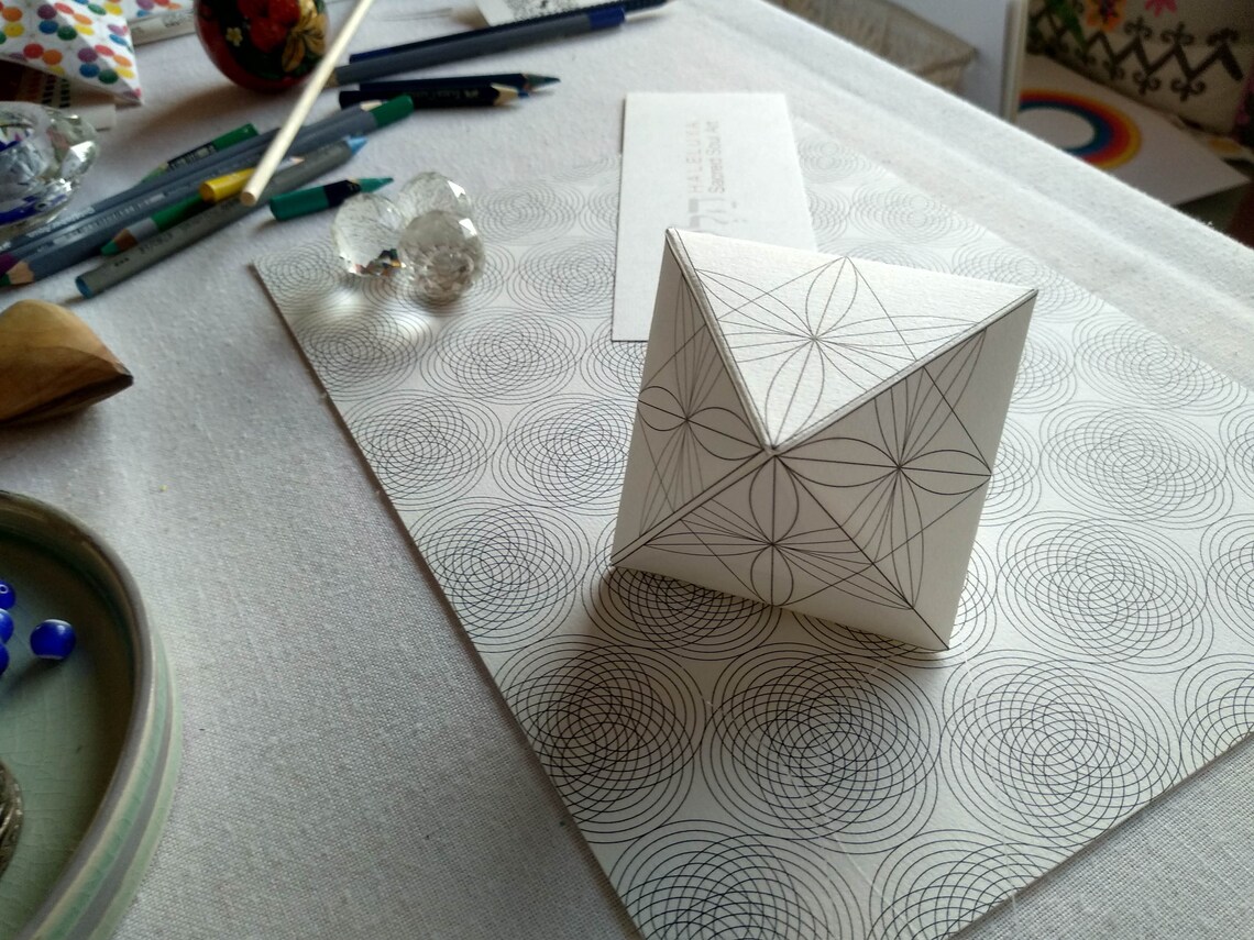 Octahedron 3D Papercraft Template Pdf-platonic Solids-printable 3D ...