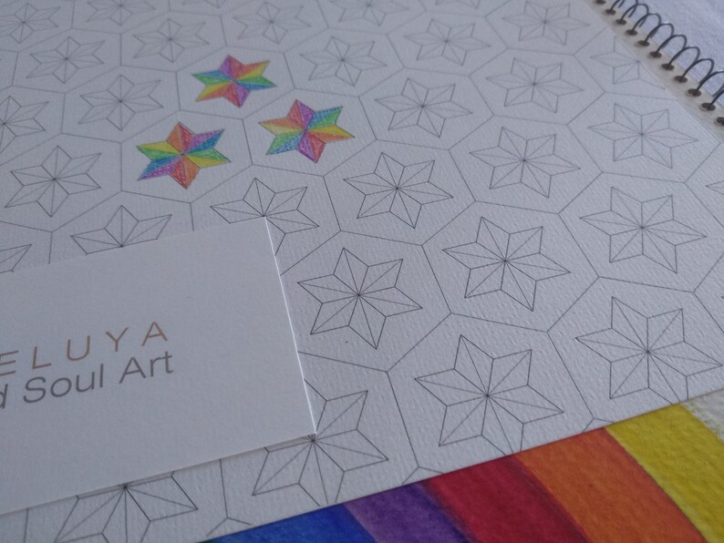 Stars Pattern Coloring Page Sheet-color Geometric Shapes Patterned ...