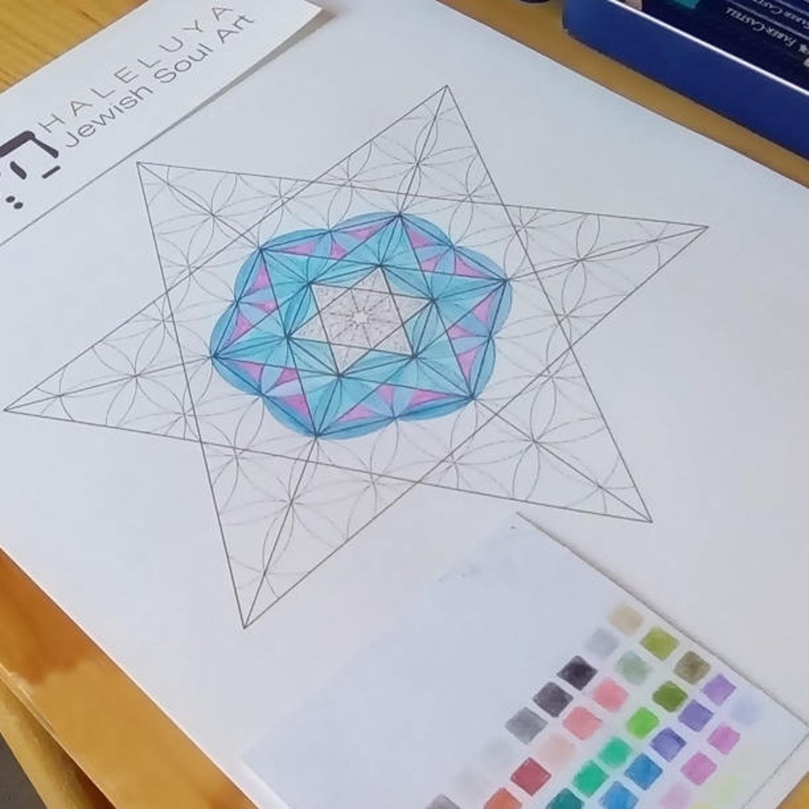 Jewish Star Flower of Life Pattern Octahedrons Star of David-sacred ...