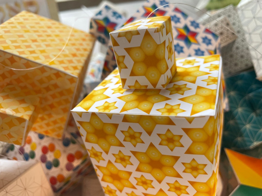 Gold David Stars Paper Dreidel Template Craft Gift Box Hanukkah-3d ...