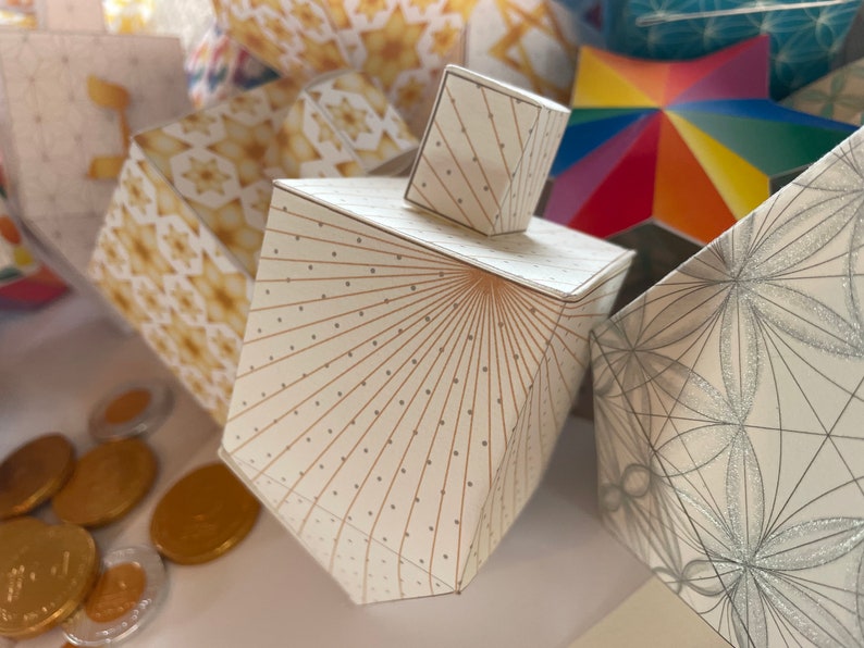 Blank Dreidel Hanukkah Paper Craft Gift Box Template-3d - Etsy