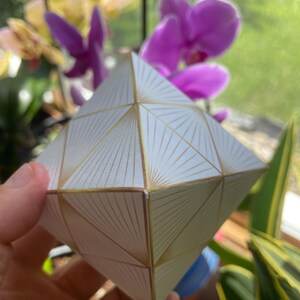 Gold Octahedron 3D Model Paper Craft Template-diy Home Décor Ideas ...