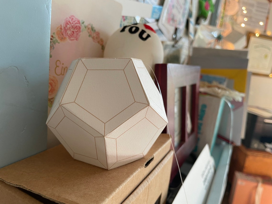 Dodecahedron 3D Papercraft Template Pdf-platonic Solids-blank Gold ...