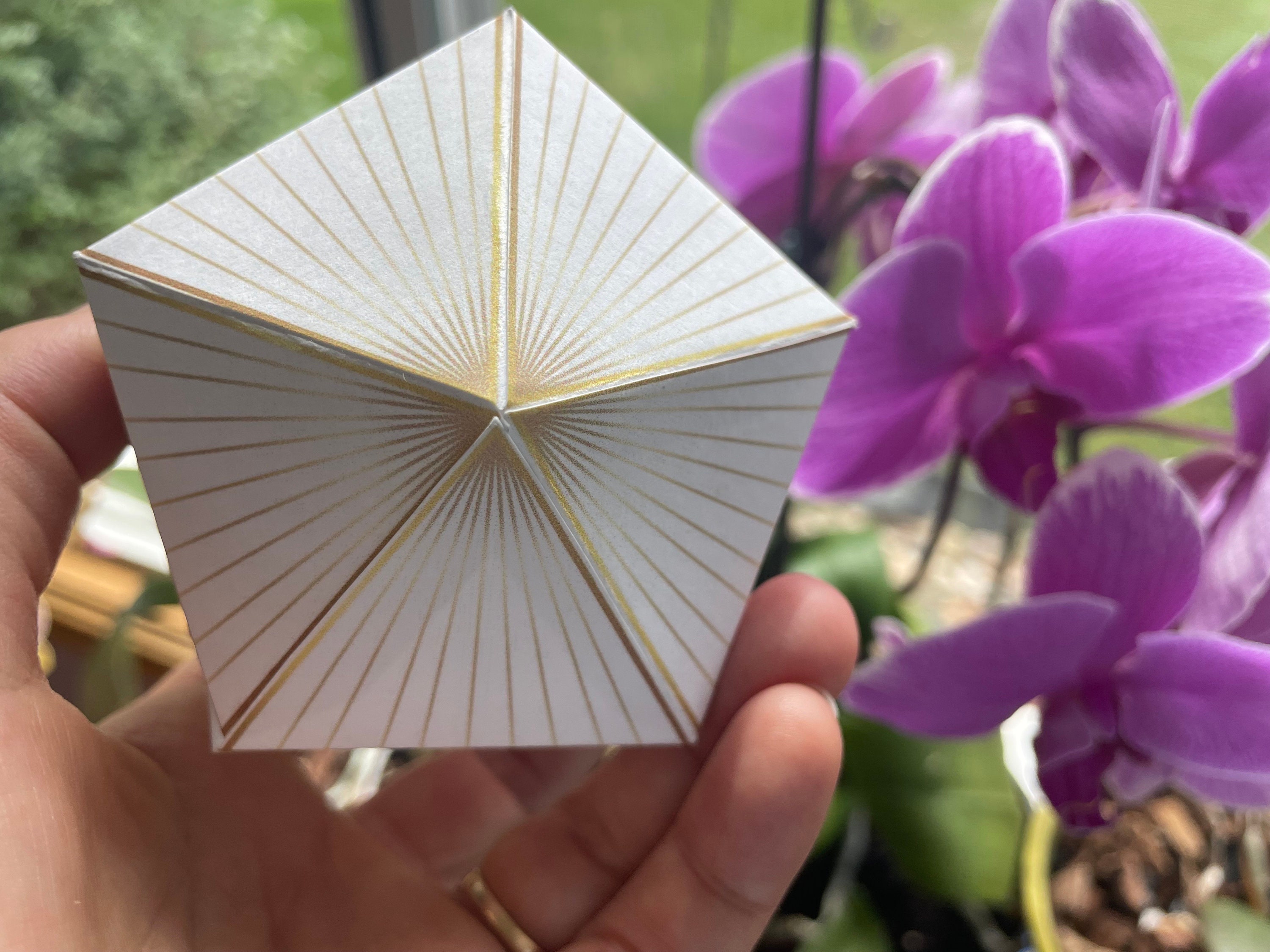 Icosahedron 3D Papercraft Gold Model Template-home Décor Ideas-platonic ...