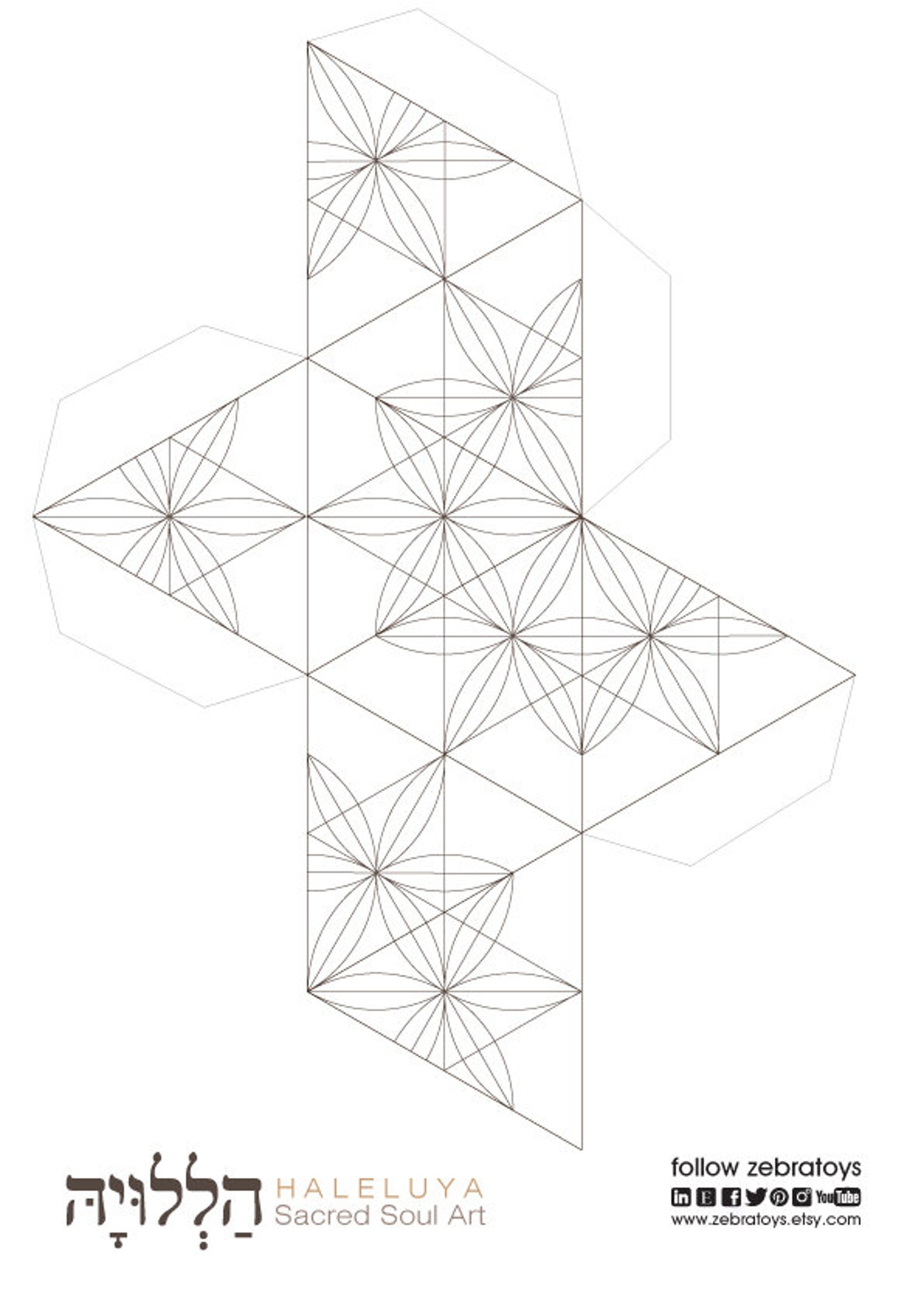 Octahedron 3D Papercraft Template Pdf-platonic Solids-printable 3D ...