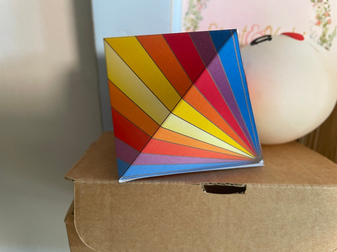 Octahedron-3d Papercraft Template-pdf-platonic Solids-rainbow Colors ...