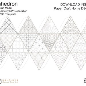 Icosahedron 3D Papercraft Template-home Décor Ideas-platonic Solids ...