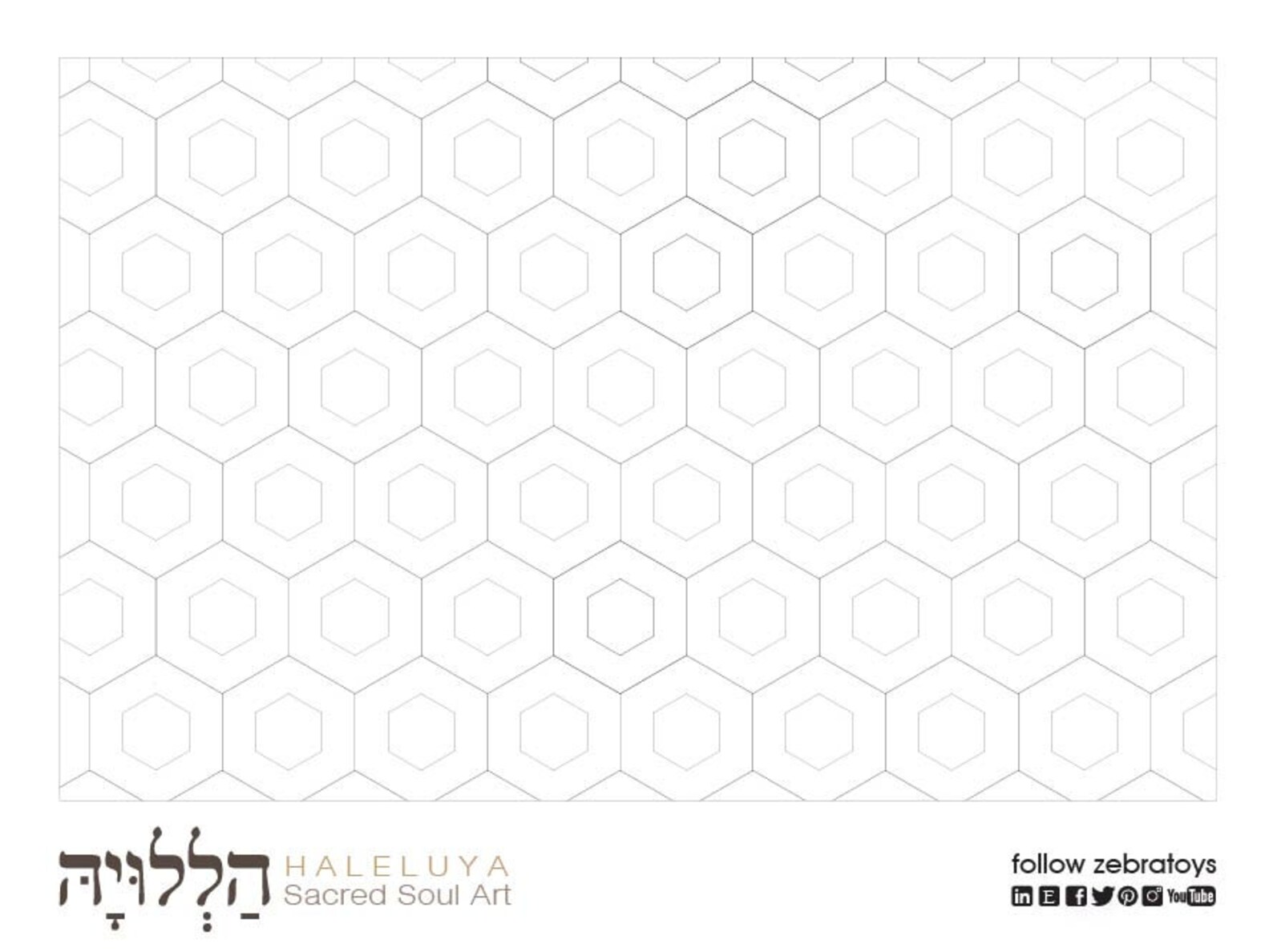 Large Hexagon Pattern Coloring Page Sheet-color Geometric Shapes ...