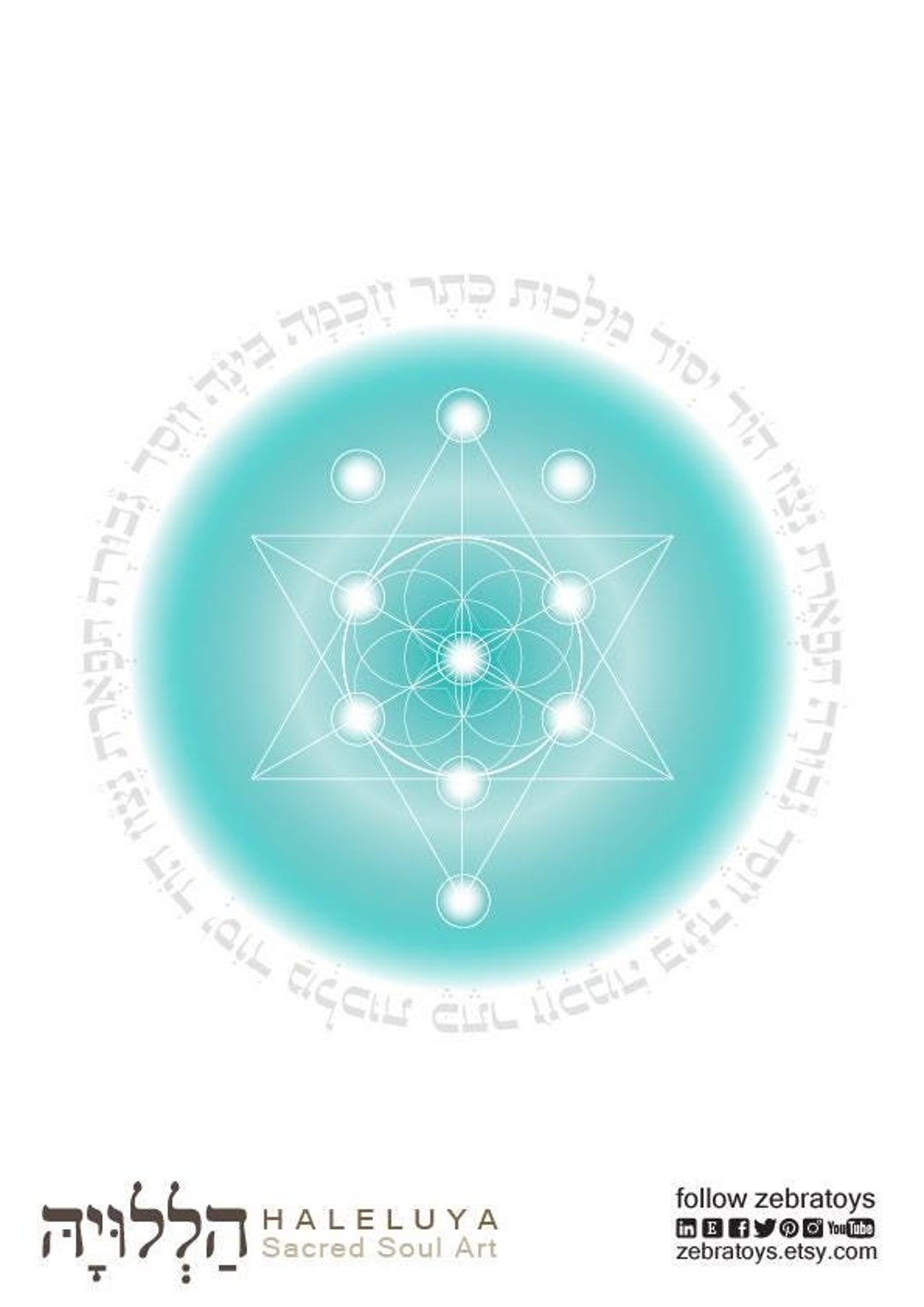 Kabbalah Ten Sefirot Wall Decor Art Print Tree Of Life Sacred Geometry