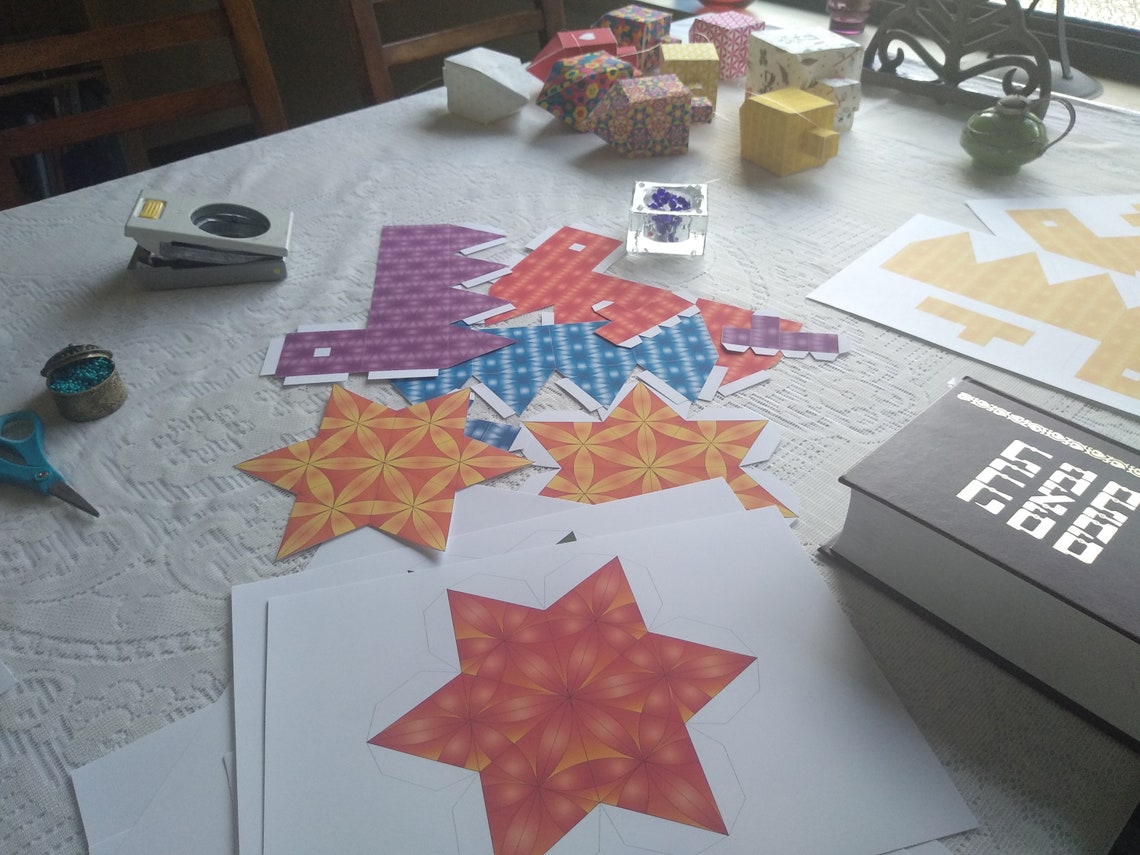 3D Paper Craft Red Star of David-hanukkah Decorations-rainbow - Etsy
