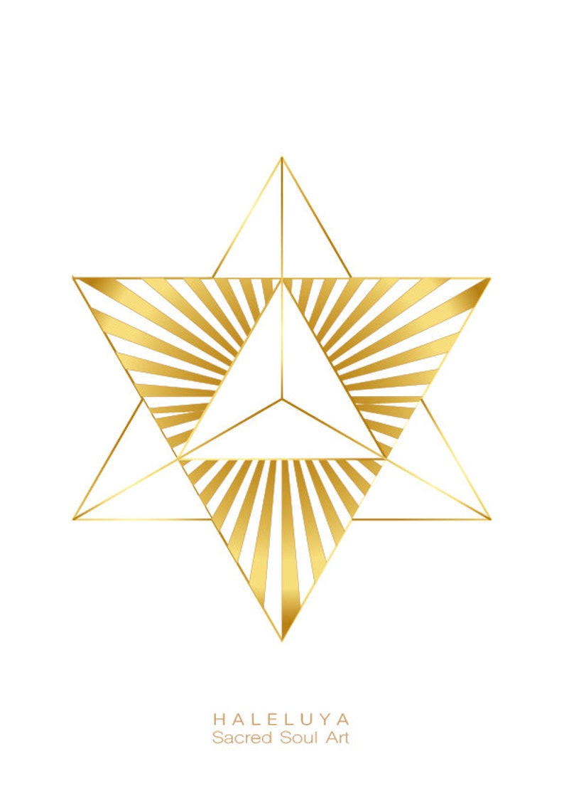 Merkaba מרכבה Merkavah Golden Rays Wall Décor Art-star Tetrahedron ...