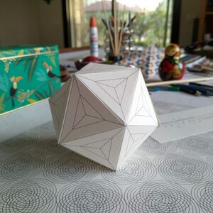Icosahedron 3D Papercraft Template Pdf-platonic Solids-printable 3D ...