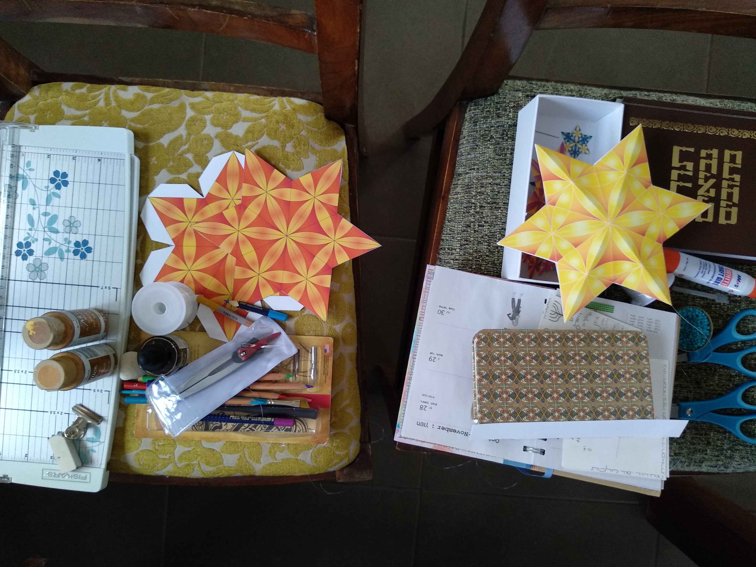 3D Paper Craft Orange Star of David-hanukkah Decorations-rainbow ...