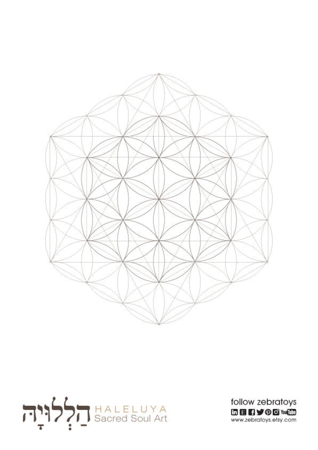 Flower of Life Coloring Page-sacred Geometry Hexahedron Art-relieve ...