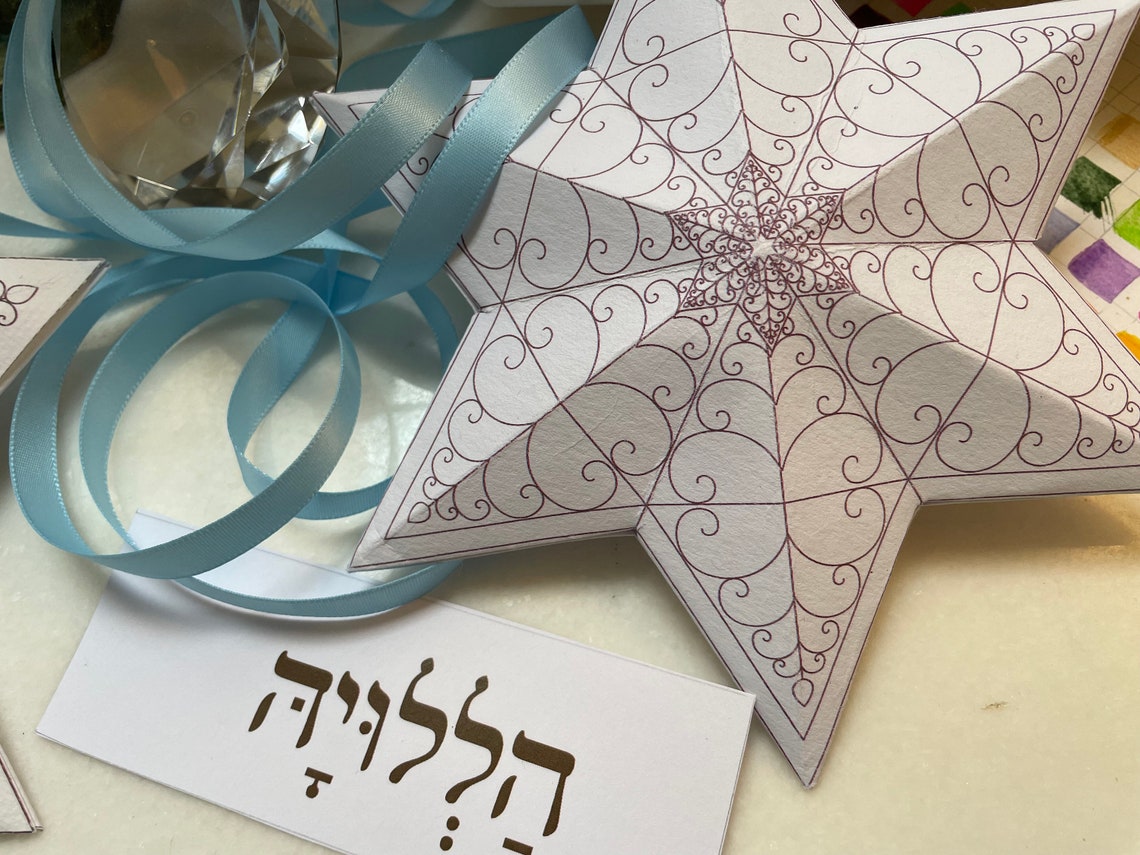 Papercraft Star Decorations-make Small Paper Stars of David Decor-color ...