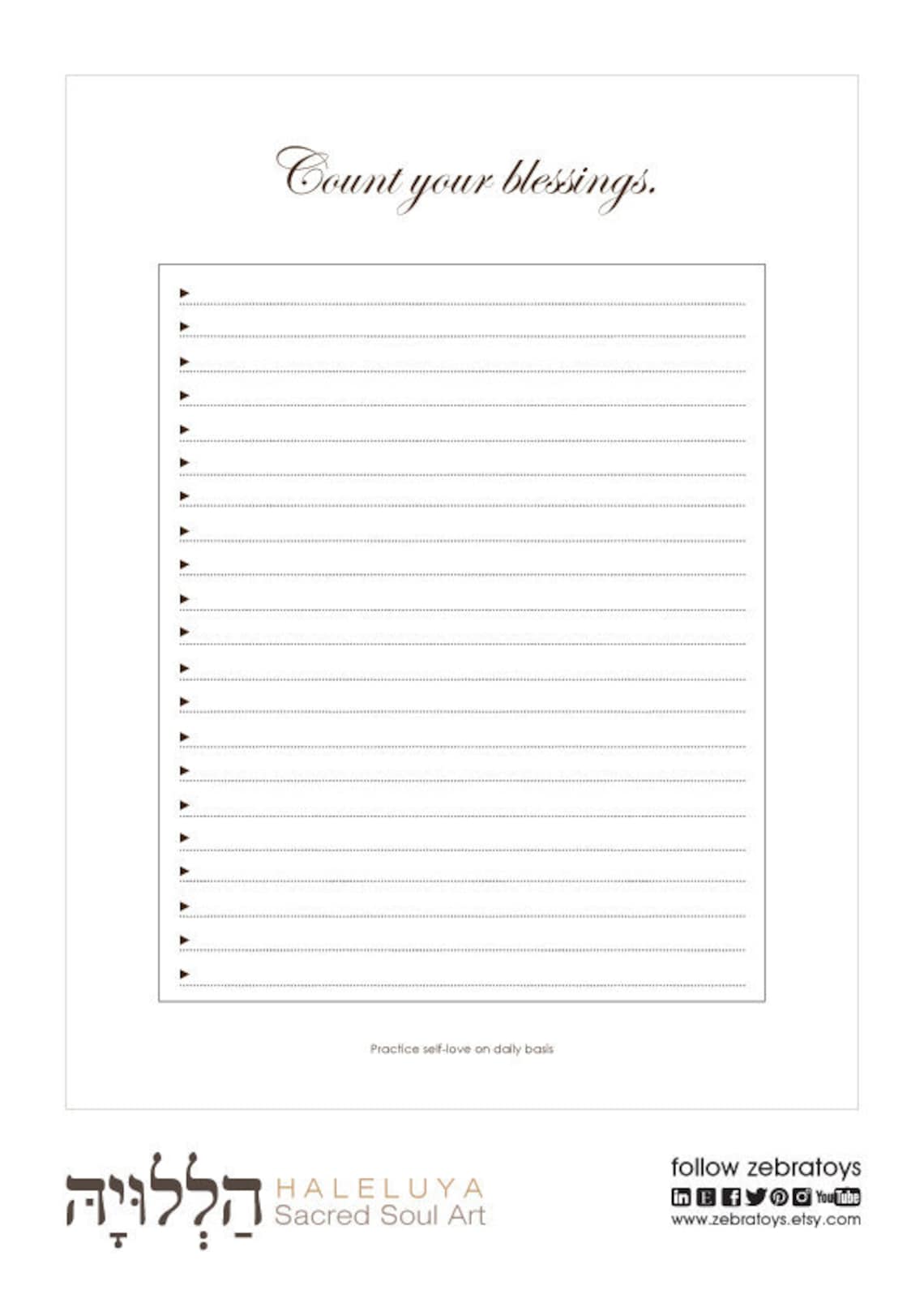 Count Your Blessings Journaling Page-printable Journal - Etsy