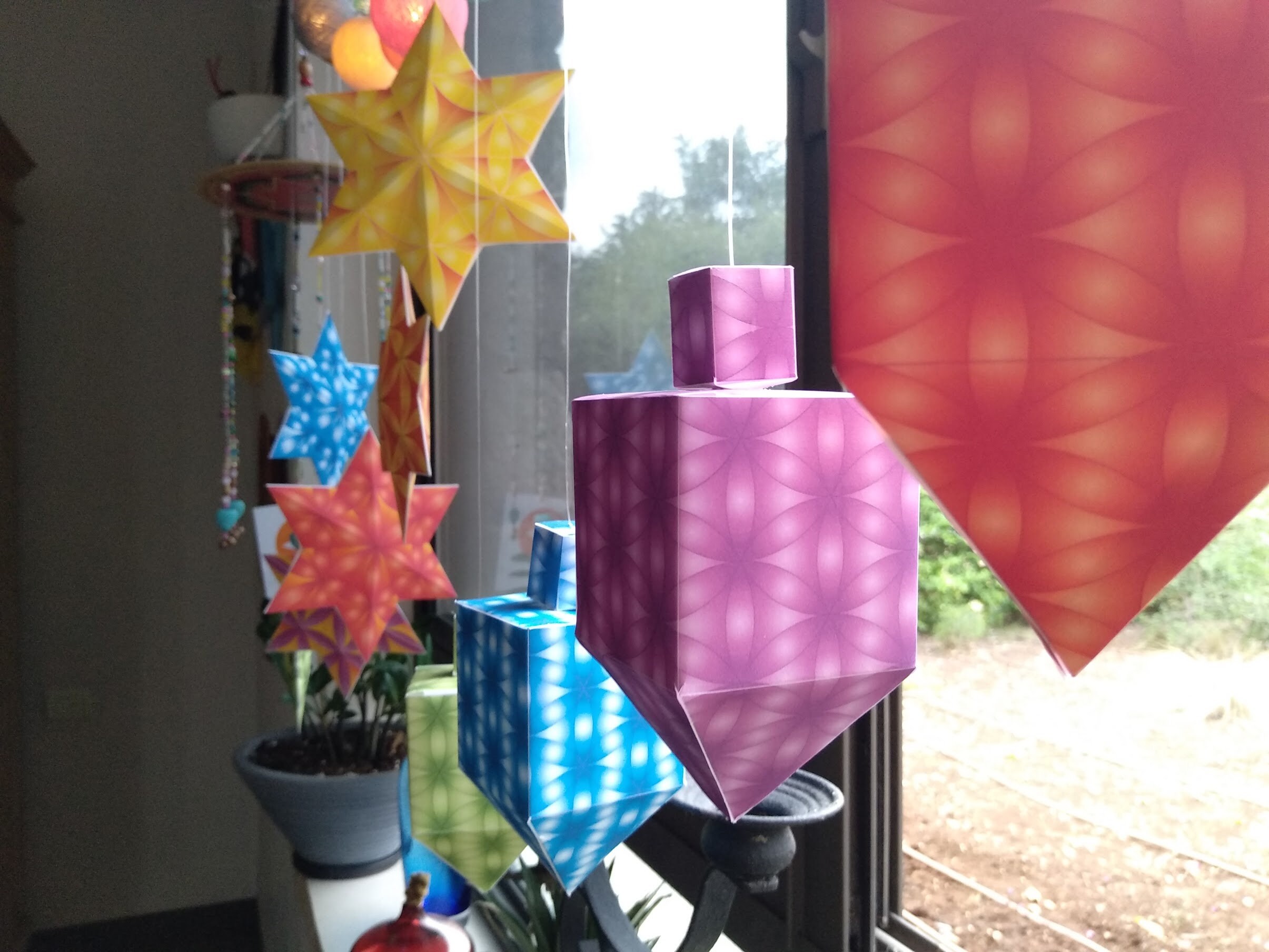 3D Paper Craft Red Star of David-hanukkah Decorations-rainbow Harmony ...