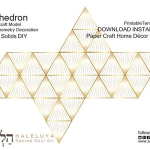 Gold Octahedron 3D Model Paper Craft Template-diy Home Décor Ideas ...
