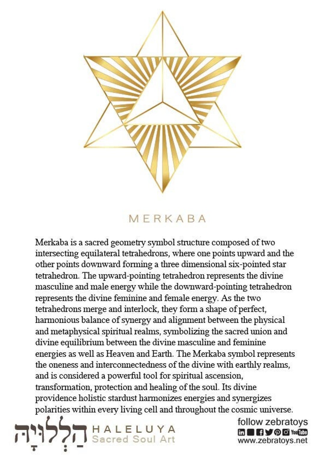 Merkabah Symbol-merkaba Gold Wall-home Décor Sacred Geometry Art-easy ...