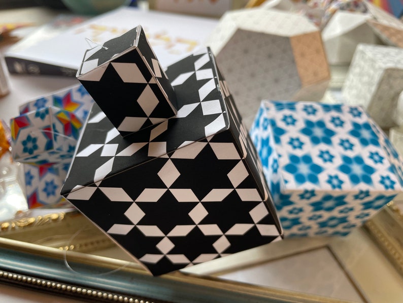 Dreidel Black and White Paper Template Craft Gift Box Hanukkah-3d Model ...