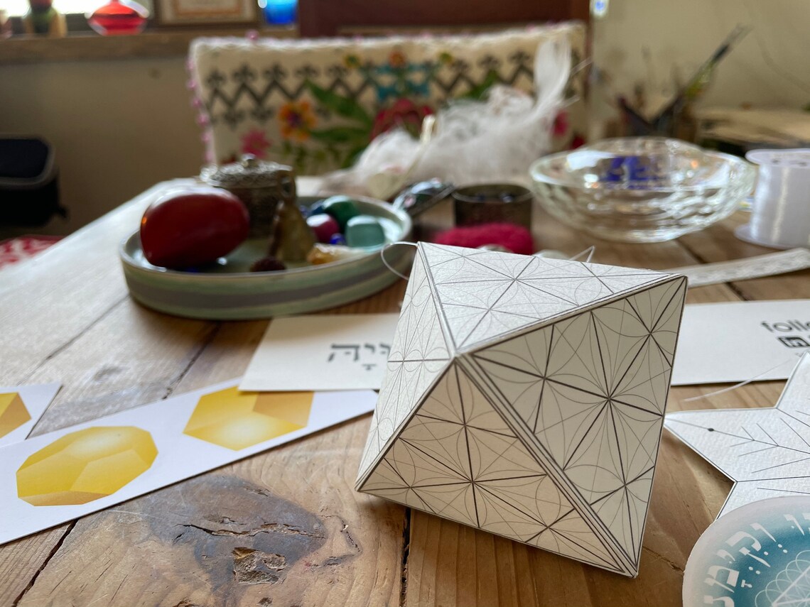 Octahedron 3D Papercraft Template Pdf-platonic Solids-printable Model ...