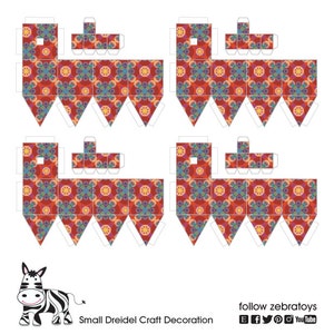 Hanukkah Paper Craft Dreidel Decorations-6 Printable DIY Dreidel ...