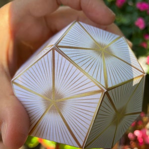 Dodecahedron 3D Papercraft Model-printable Gold Template-home Décor ...