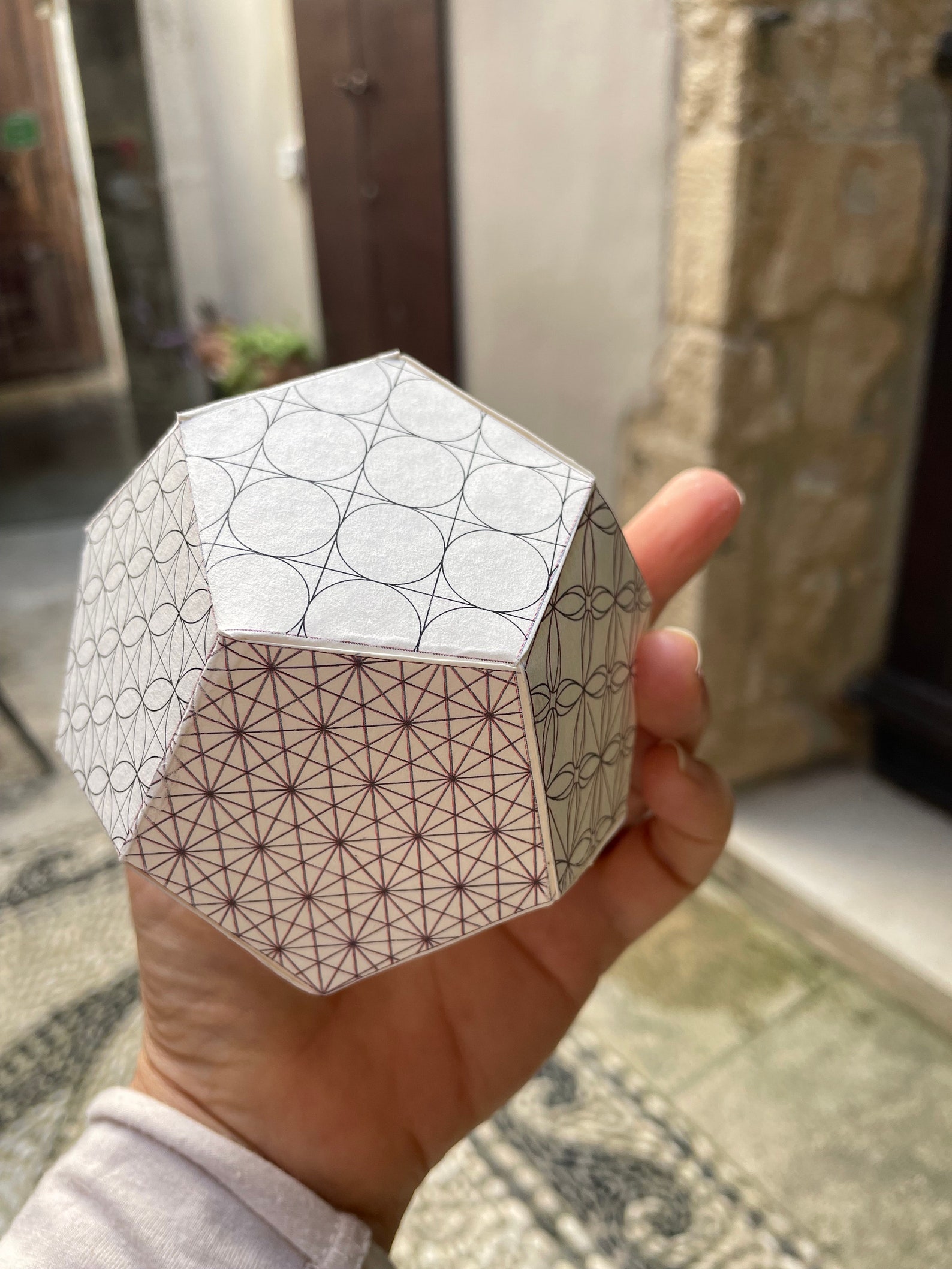 Dodecahedron 3D Papercraft Model Coloring Template-home Décor Ideas ...