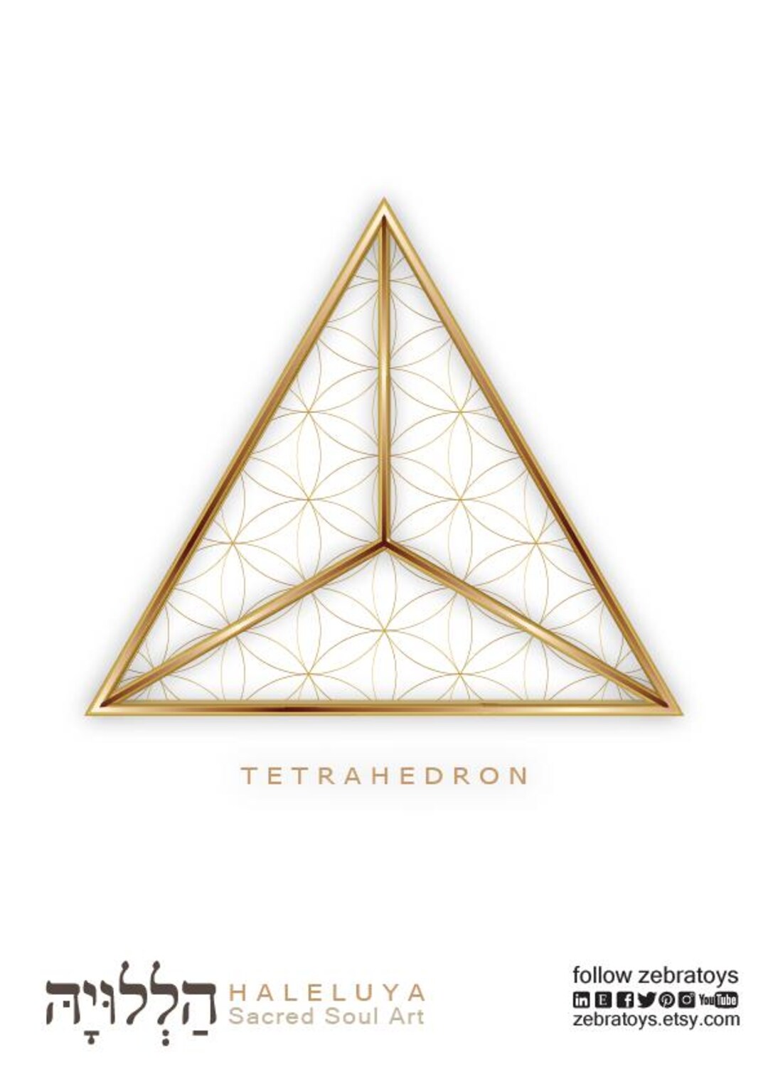 Tetrahedron Platonic Solids-sacred Geometry Art-fire Element Artwork ...