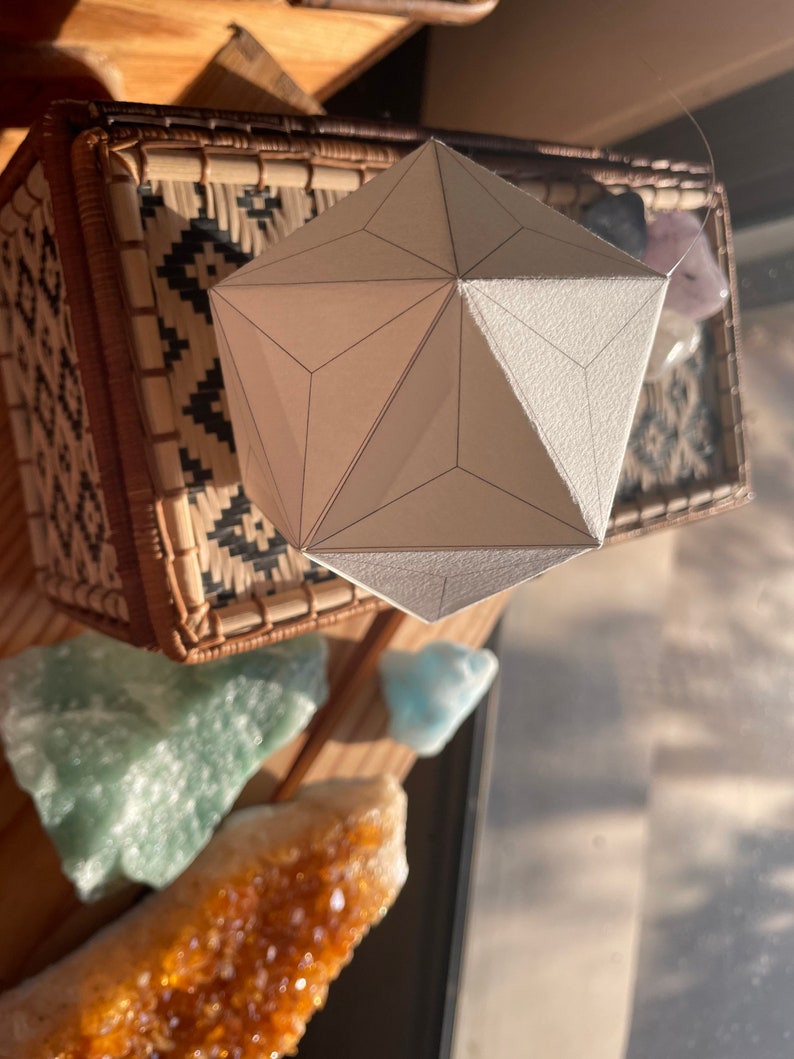 Icosahedron 3D Papercraft Template Pdf-platonic Solids-printable 3D ...