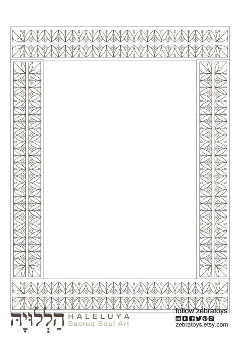 Set of 25 Blank Printable Frames to Color-illustrated Coloring Frame ...