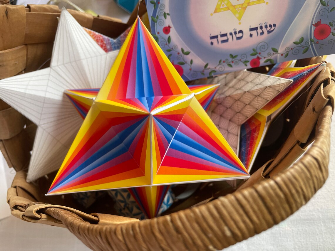 Merkaba Paper Craft DIY Template-merkavah Making-printable Rainbow 3D ...