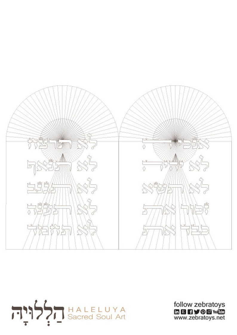 The Ten Commandments Coloring Page-printable-jewish Art Judaica-judaism ...