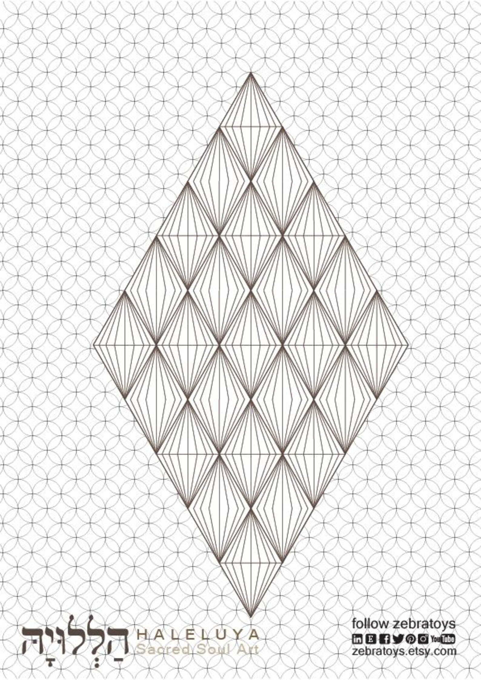Rhombus Crystals-coloring Page-wall Décor-symmetry-fertility Energy ...