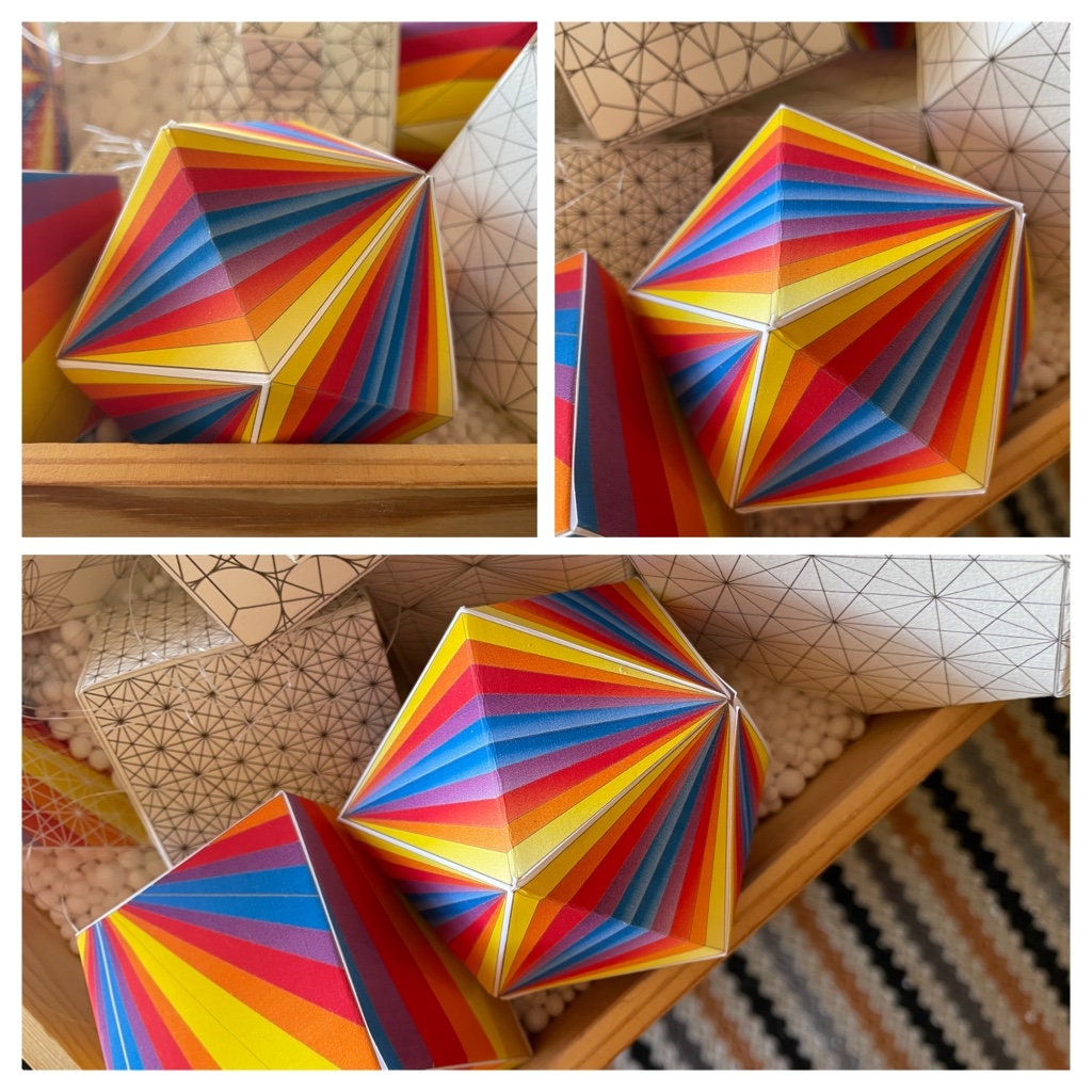 Paper Icosahedron Template-pdf-3d Papercraft Assembling Platonic Solids ...