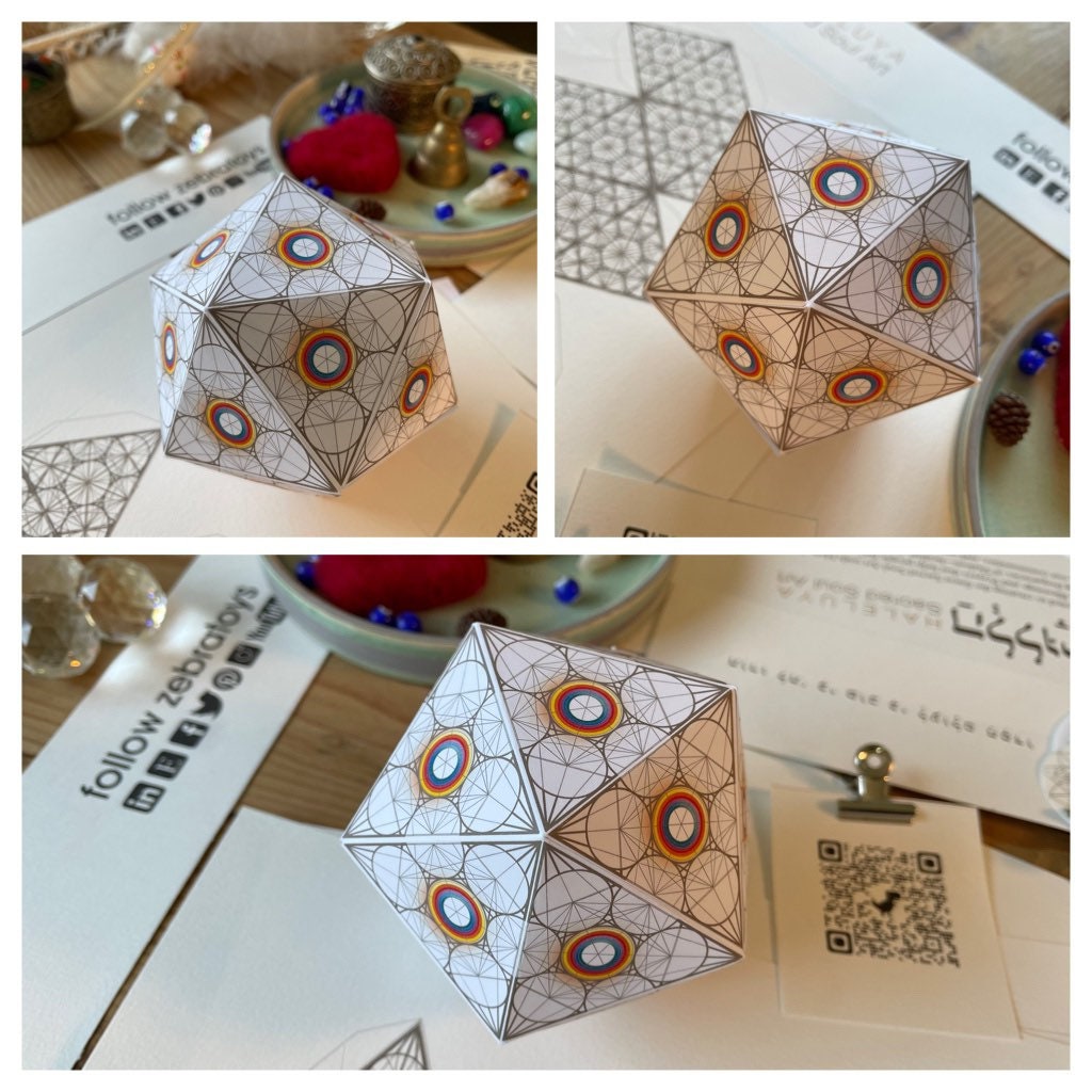 Icosahedron 3D Papercraft Template Pdf-platonic Solids-printable Model ...