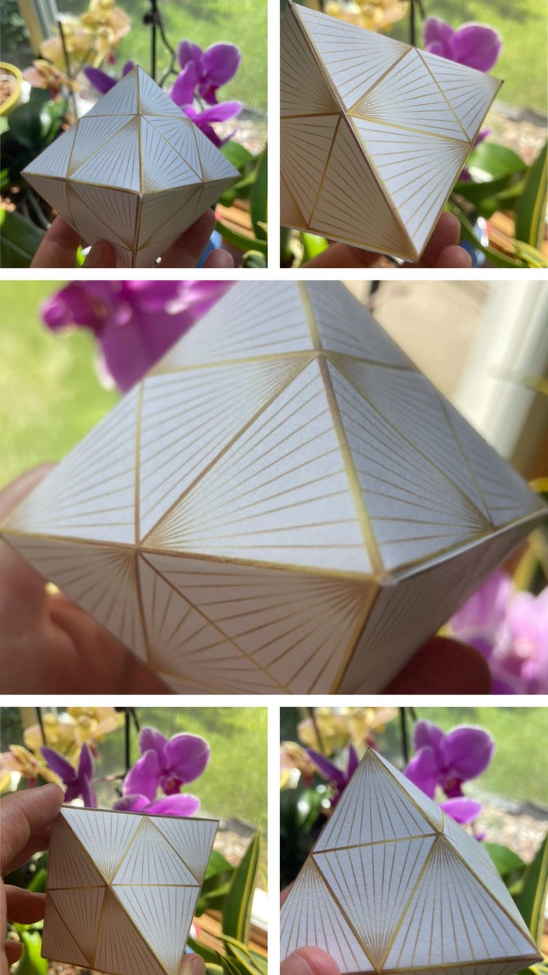 Gold Octahedron 3D Model Paper Craft Template-diy Home Décor Ideas ...