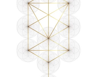 Kabbalah Ten Sefirot-sacred Geometry-wall Décor Copper Print-10 ...