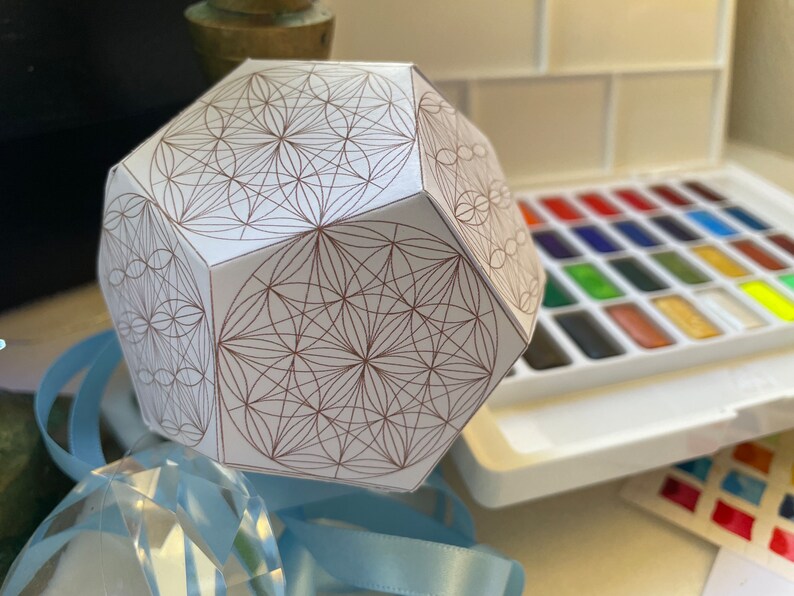 Dodecahedron 3D Papercraft Template Pdf-platonic Solids-ornament ...