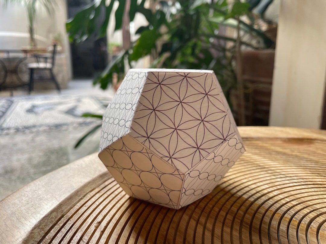 Dodecahedron 3D Papercraft Model Coloring Template-home Décor Ideas ...
