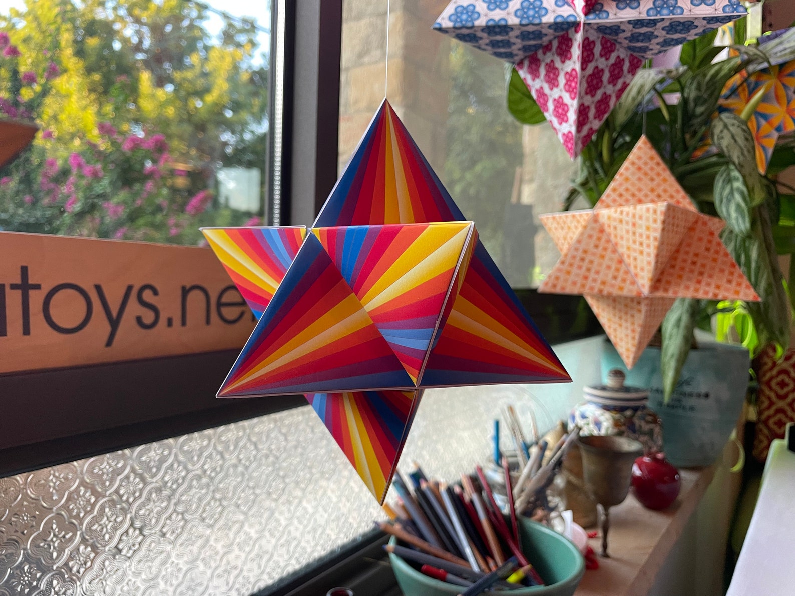 Merkaba Paper Craft Merkavah Rainbow DIY Template-printable 3D Star ...