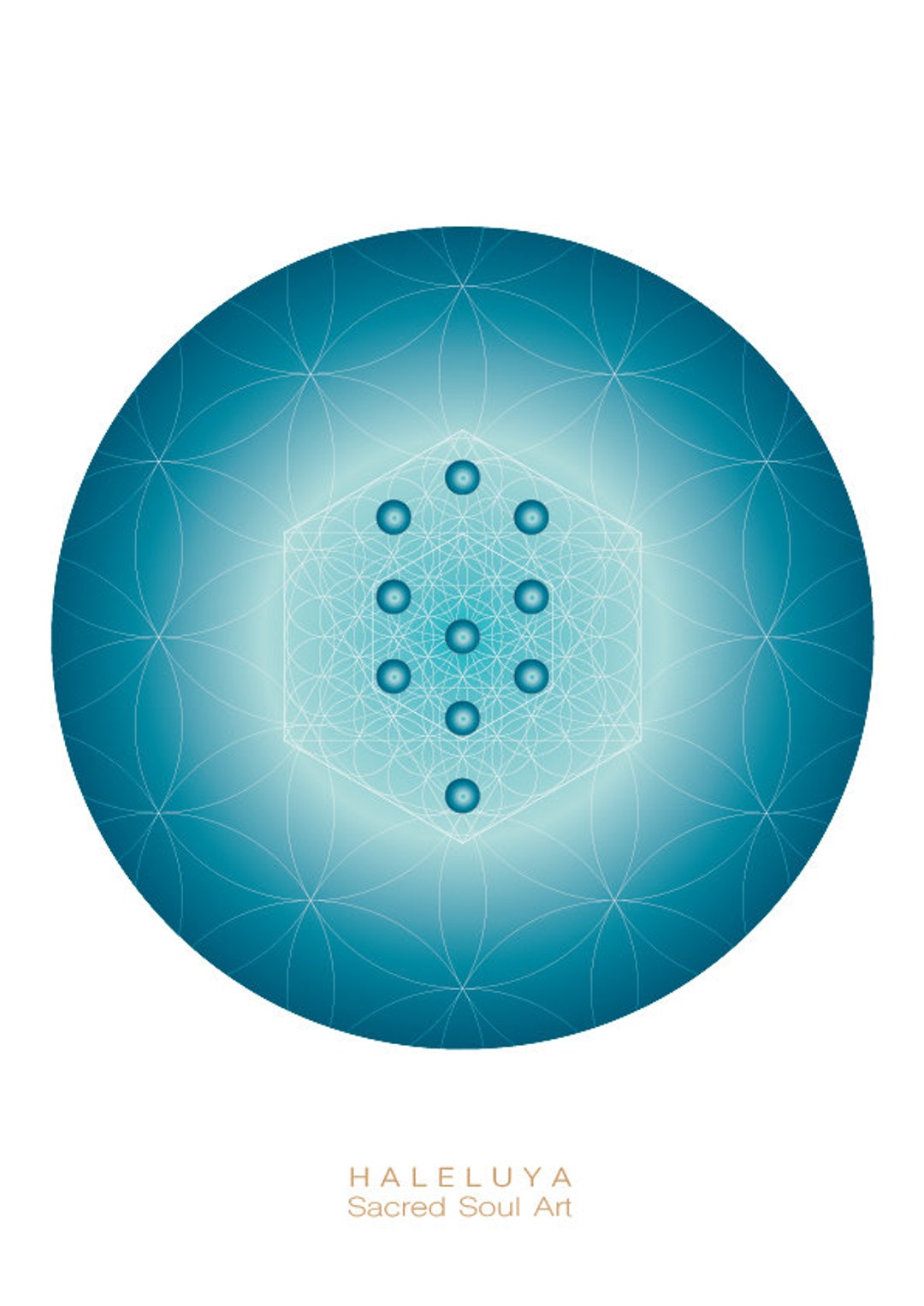 Kabbalah Ten Sefirot Wall Décor Print-aqua Sphere-10 Sephiroth-tree of ...