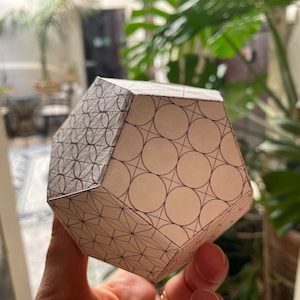 Dodecahedron 3D Papercraft Model Coloring Template-home Décor Ideas ...