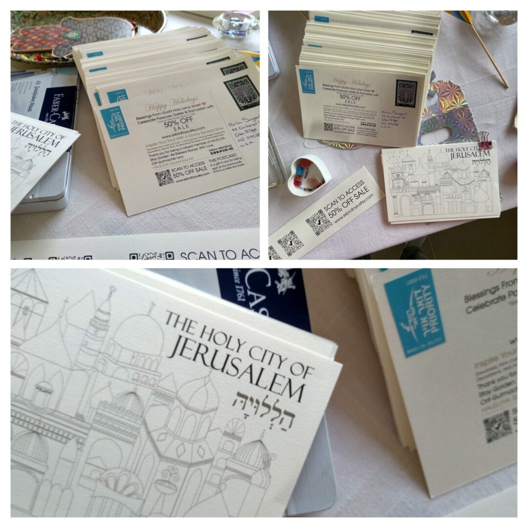 Holy City Jerusalem Art Postcards to Print and Color-holiness-grace ...