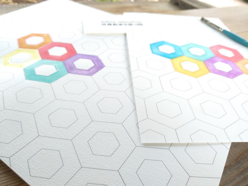 Large Hexagon Pattern Coloring Page Sheet-color Geometric Shapes ...