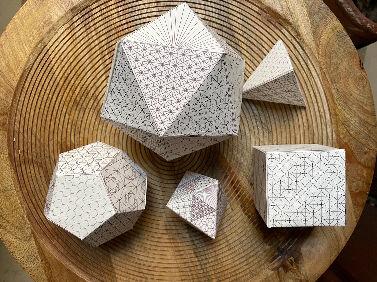 Platonic Solids Set Paper Craft PDF Templates-package of 5 Home Décor ...